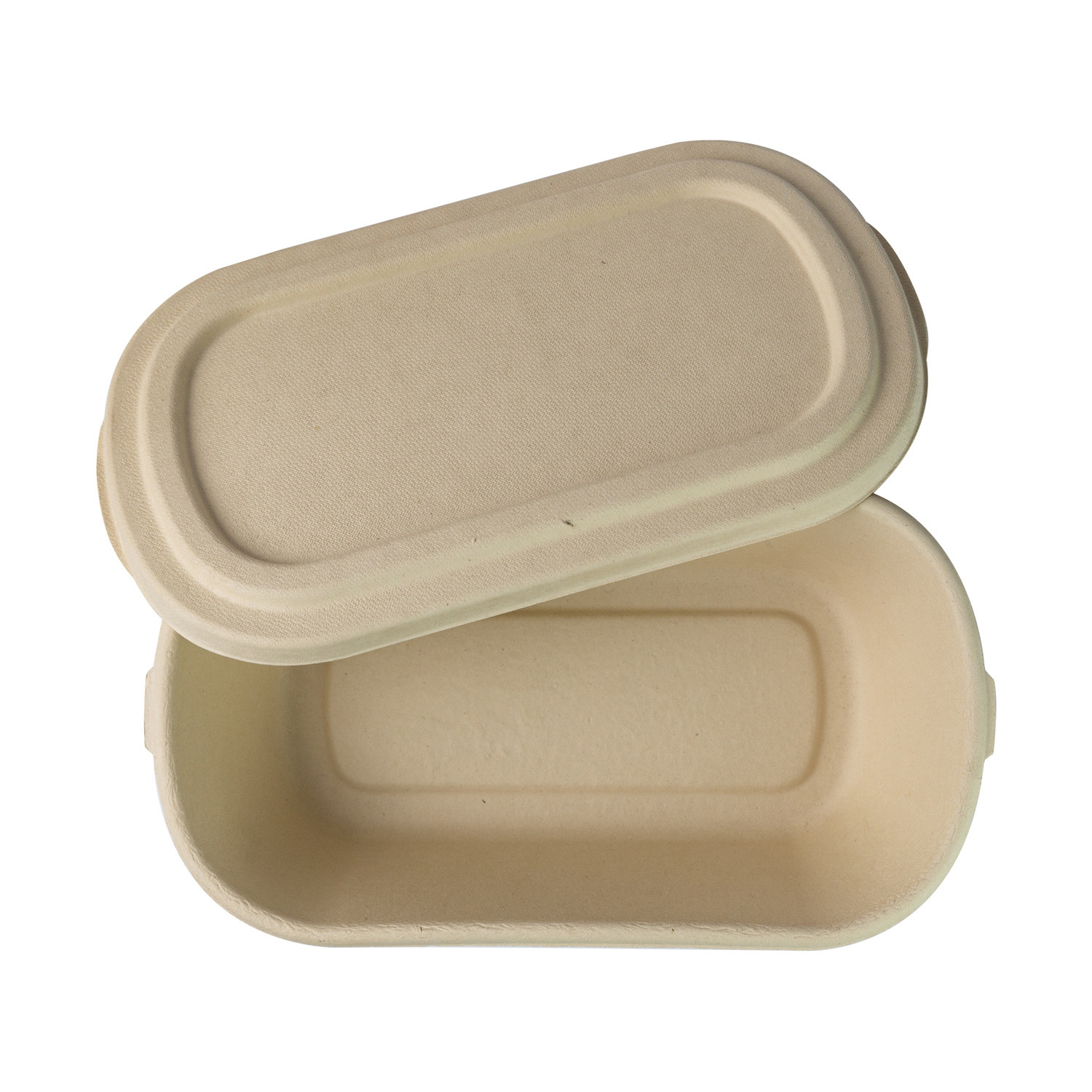 800ml Rectangular Disposable Packaging Containers , Bamboo Fibre Paper ...